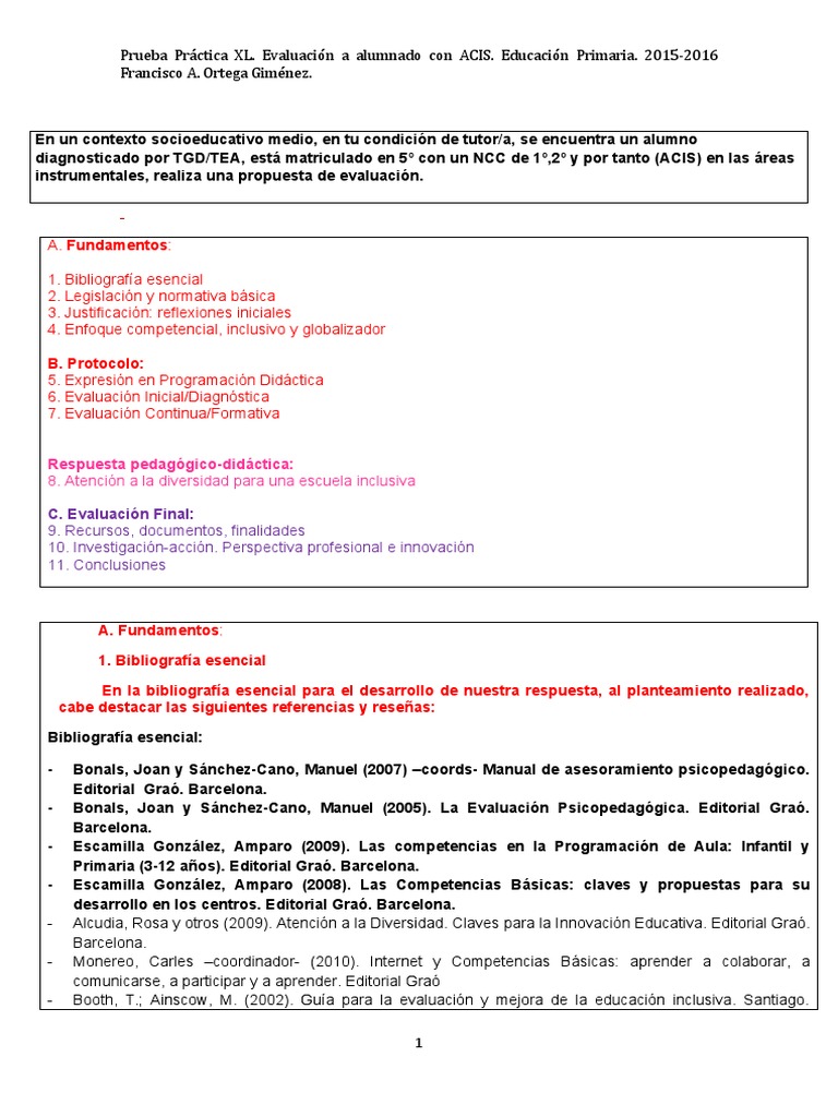 Prueba Practica Primaria - Prueba Práctica XL Evaluación Acis | PDF | Evaluación | Plan de estudios