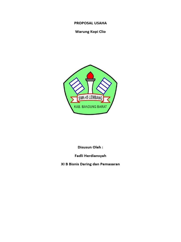 Proposal Usaha. | PDF | Memasak, Makanan, & Anggur | Griya & Taman