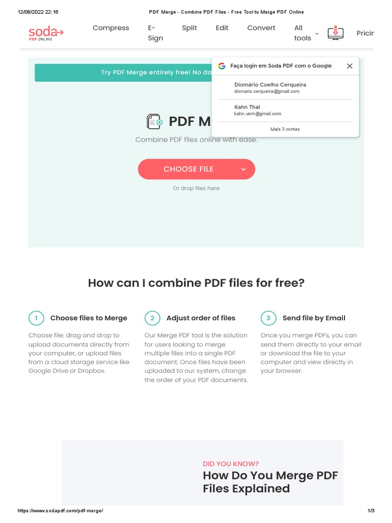PDF Merge - Combine PDF Files - Free Tool To Merge PDF Online | PDF ...