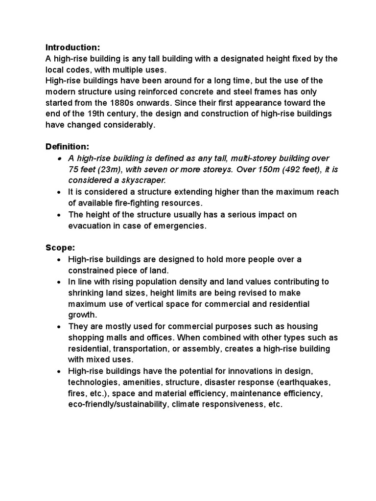 Design Considerations and Structural Requirements for High-Rise ...