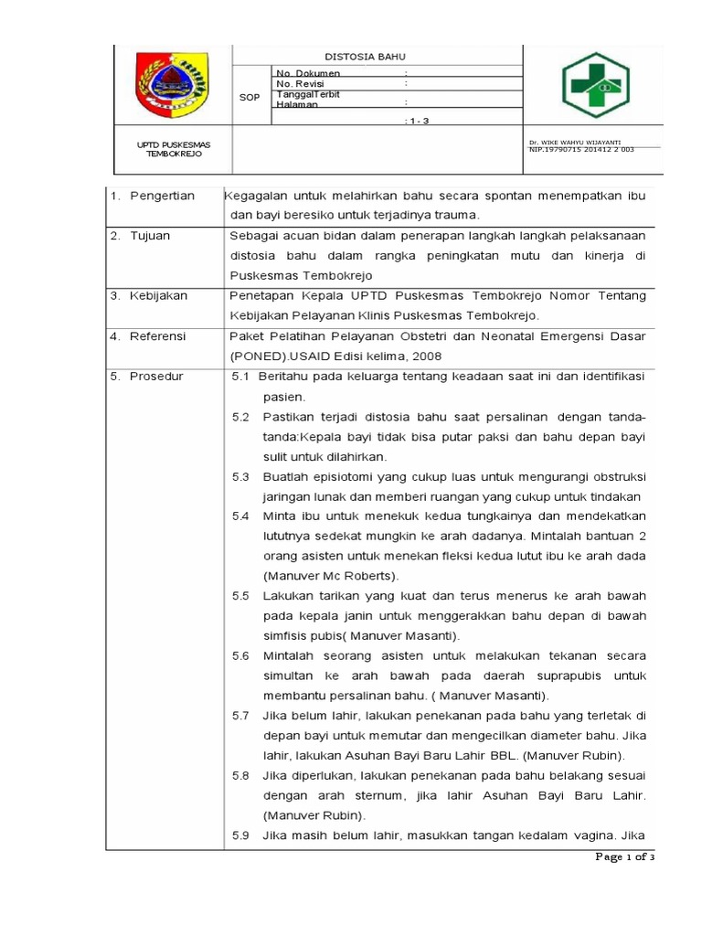 25 Sop Distosia Bahu | PDF