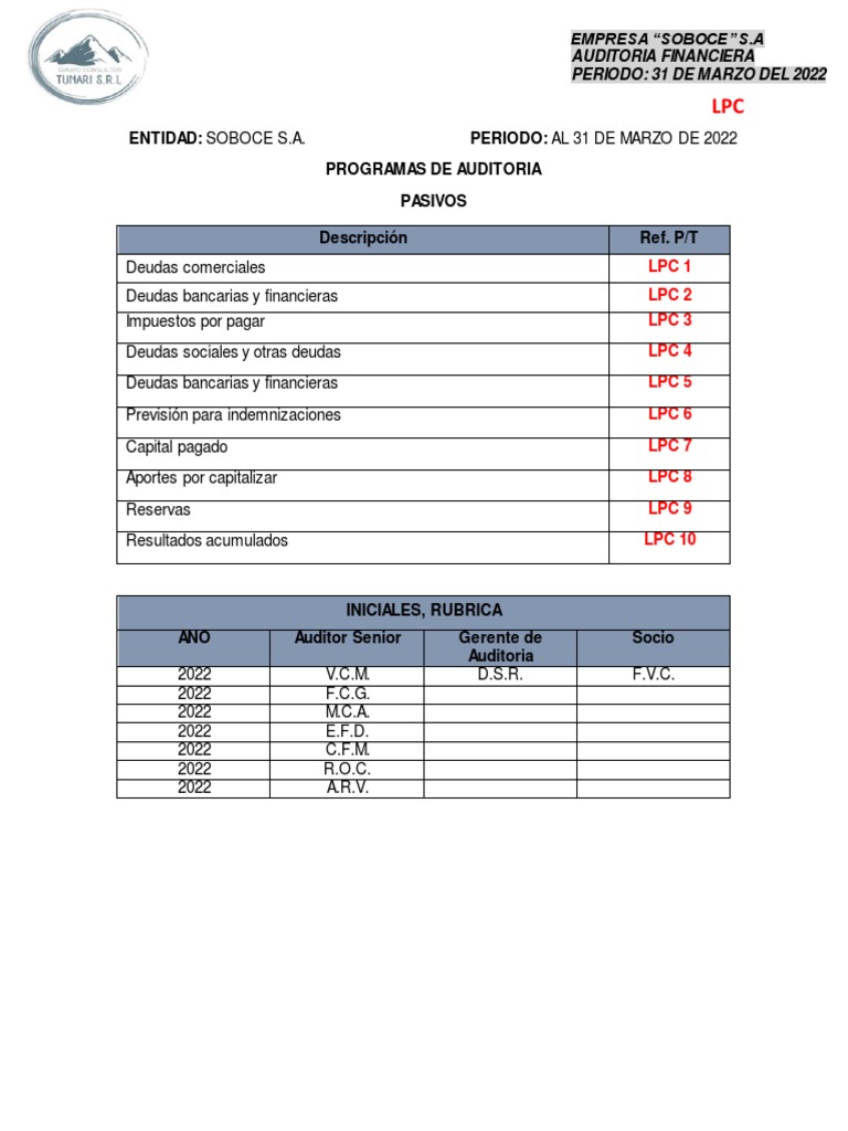 LPC 1 | PDF | Auditoría | Business