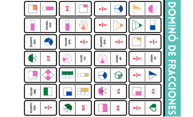 Domino de Fracciones para Imprimir | PDF