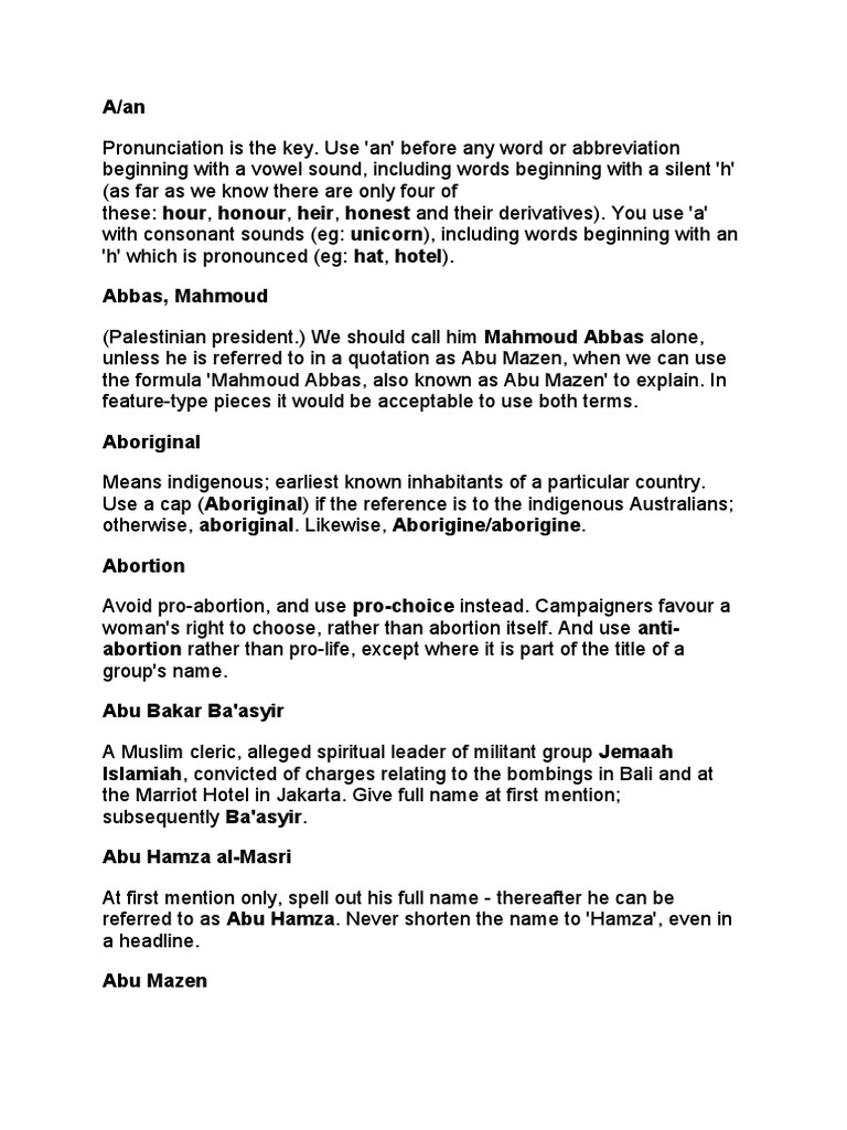 BBC News Style Guide Searchable Version | PDF | Bosnia And Herzegovina ...