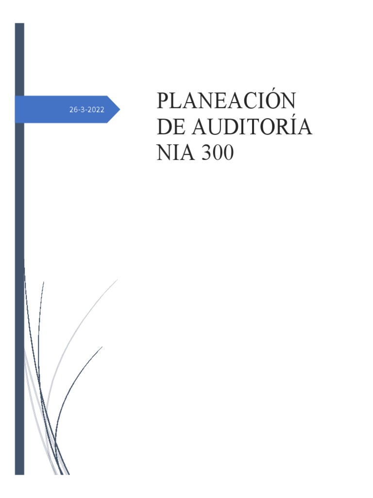 Planeación de Auditoría Nia 300 | PDF | Auditoría | Planificación