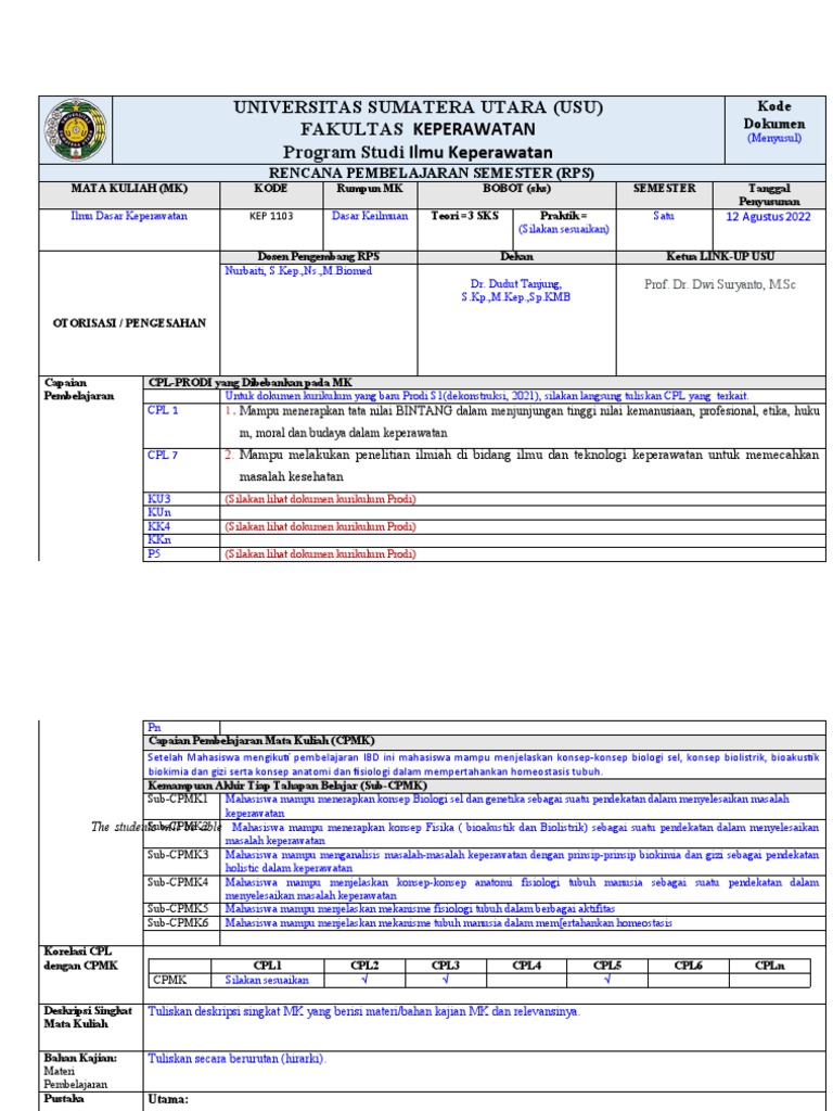 Contoh RPS Merujuk SNPT | PDF