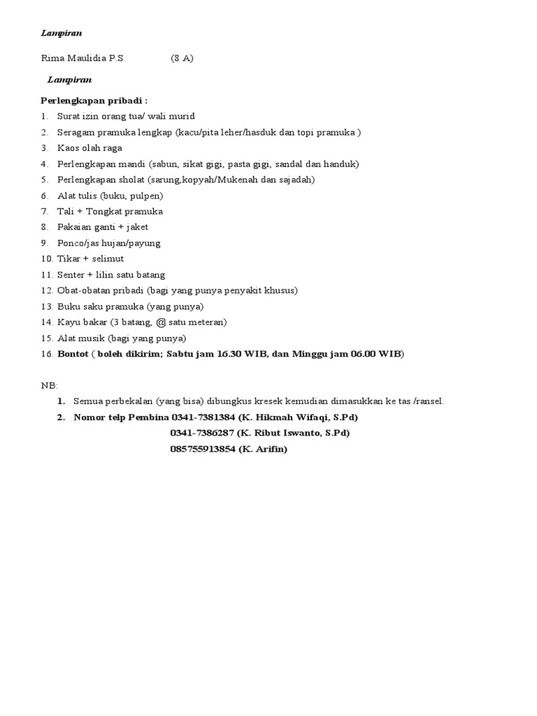 Surat Izin Persami | PDF