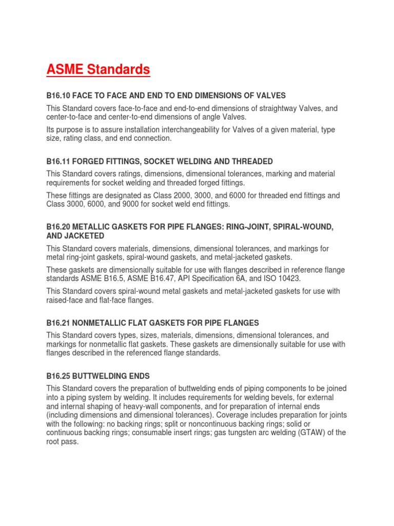 Asme Standards | PDF | Pipe (Fluid Conveyance) | Applied And ...