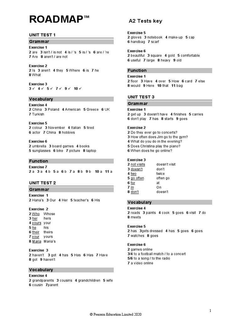 Tests Answer Key PDF | PDF