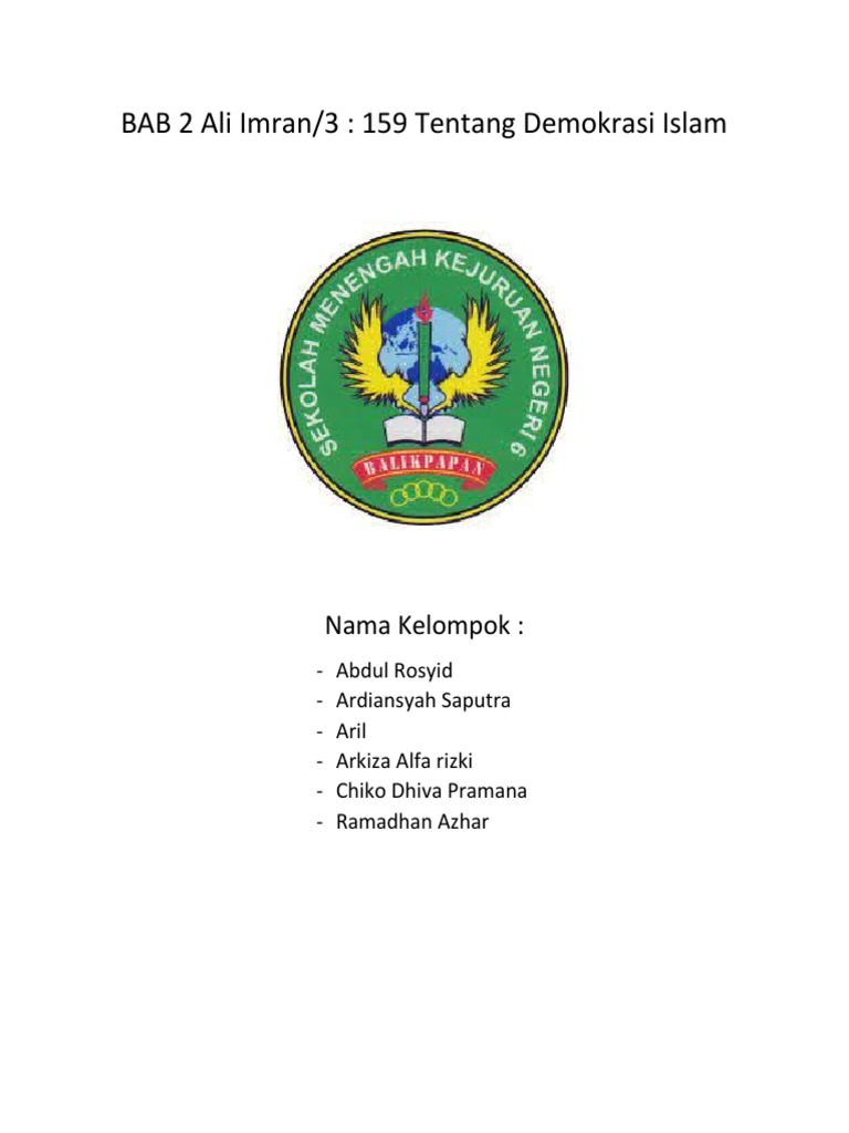 Surah Ali Imran Ayat 159 Tentang Demokrasi | PDF