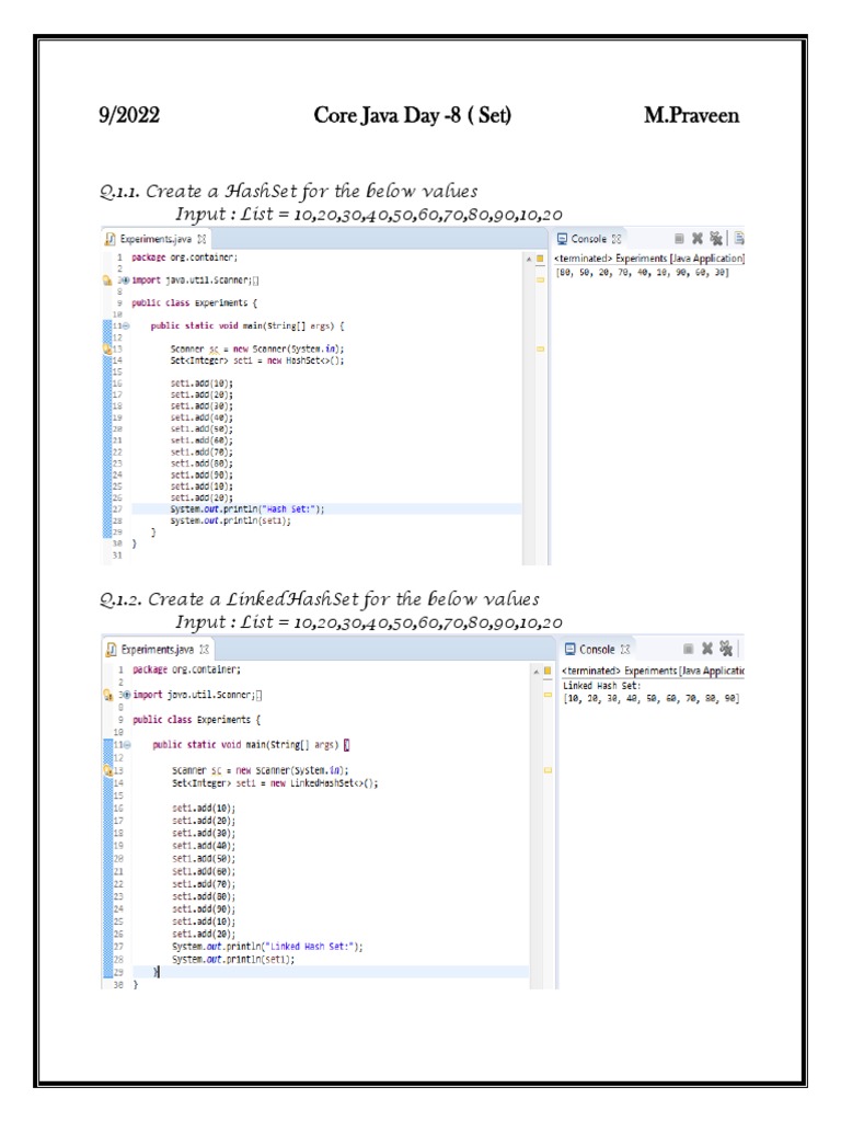 Core Java Day 8 Paper | PDF
