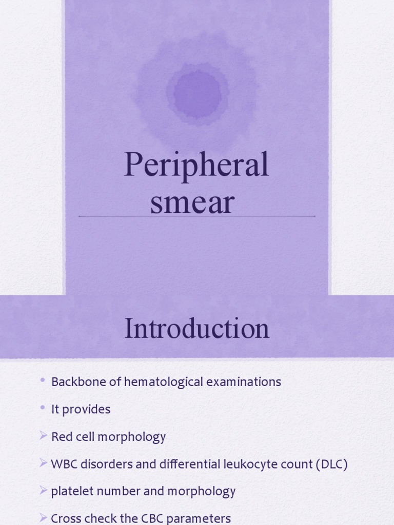 Peripheral Blood Smear Preparation Guide | PDF | Staining | Blood