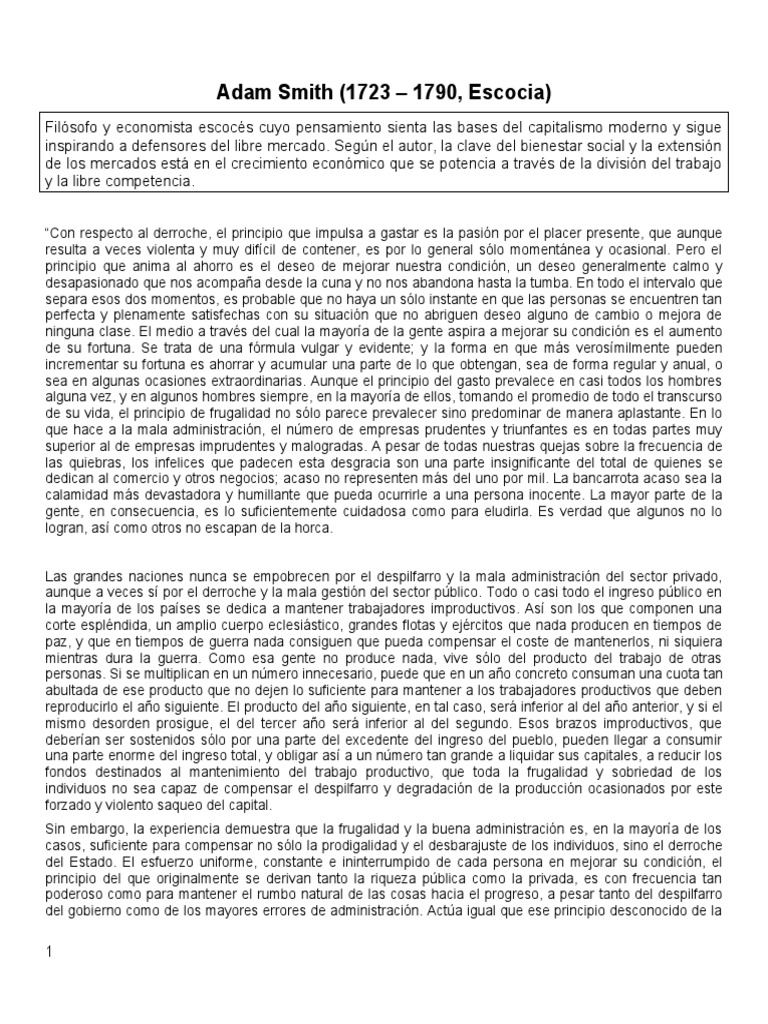 Adam Smith - Karl Marx | PDF | Capitalismo | Karl Marx