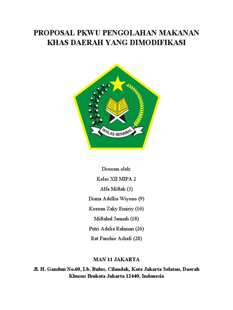 Proposal Pkwu Pengolahan Makanan Khas Daerah Yang Dimodifikasi | PDF