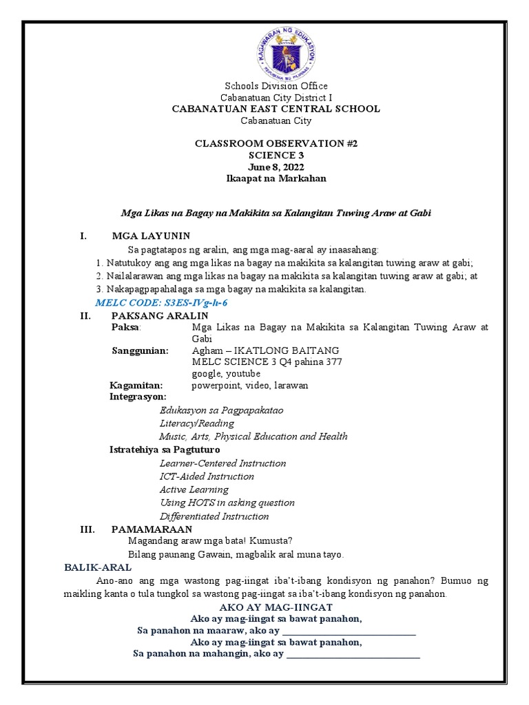 LESSON PLAN - Science 3 - 4th Quarter | PDF