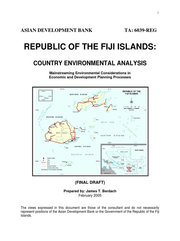 Republic of The Fiji Islands:: Country Environmental Analysis | PDF ...