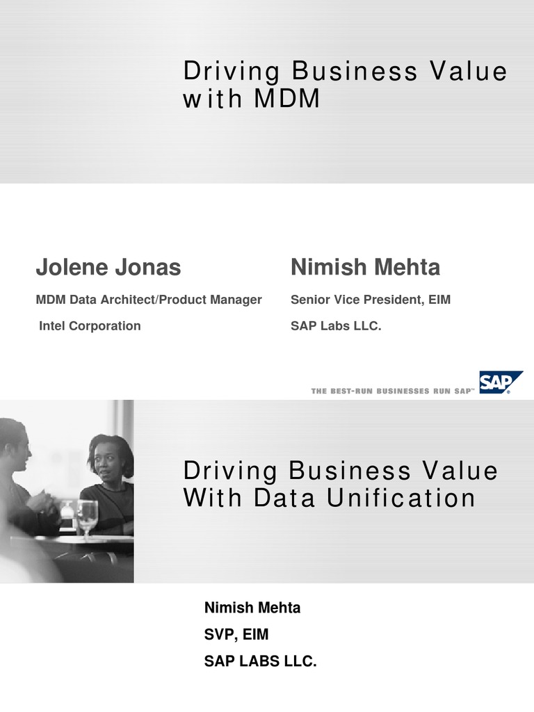 Driving Business Value With MDM | PDF | Sap Se | Service Oriented ...