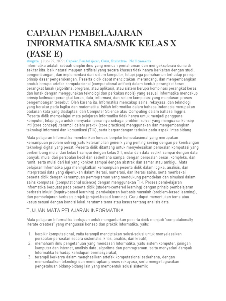 CP Informatika X Download | PDF