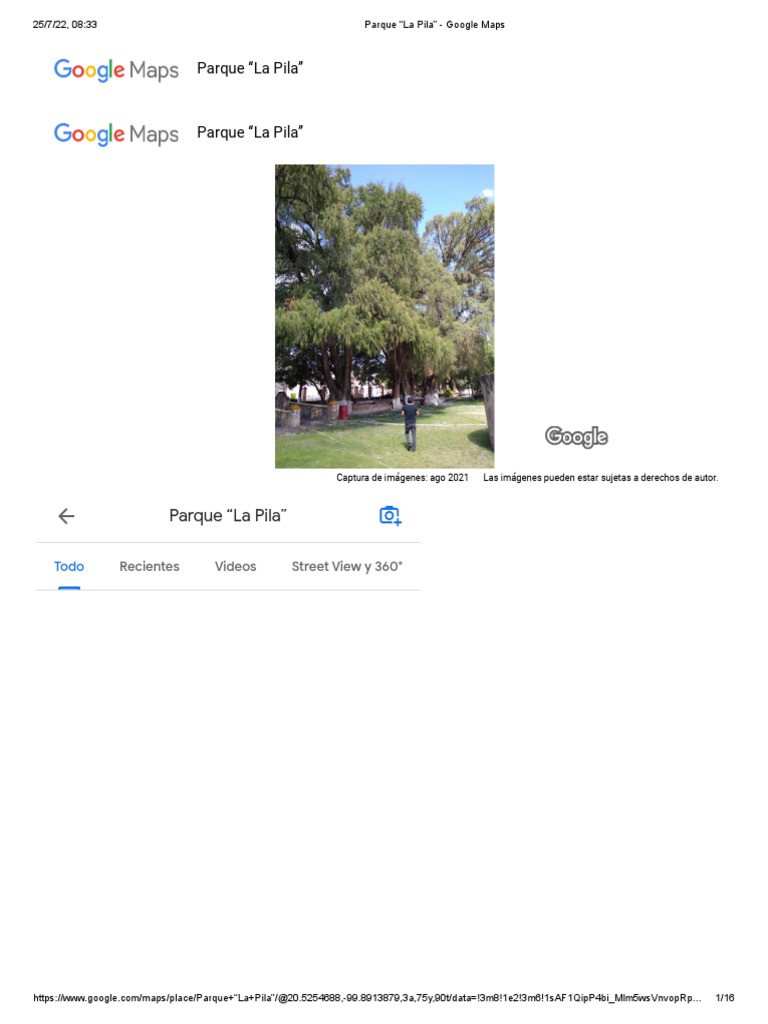Parque "La Pila" - Google Maps 1 | PDF