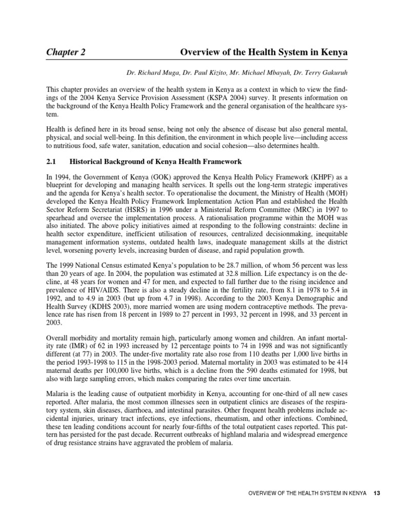 Overview of Kenya's Health System | PDF | Health Care | Hospital