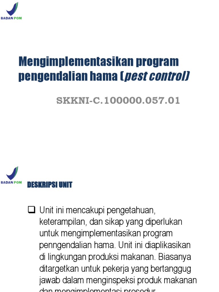 PPT Mengimplementasikan Program Pengendalian Hama (Pest Control) | PDF