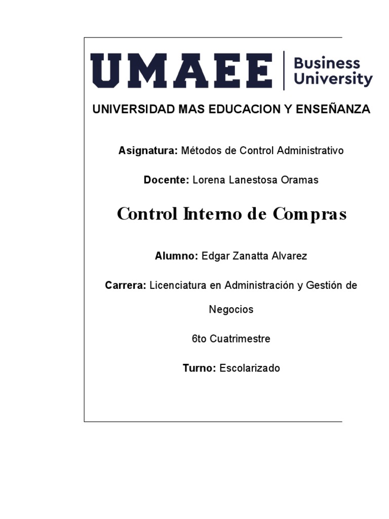 Control Interno de Compras | PDF