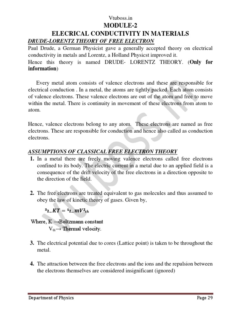 Electrical Properties of Materials Mod-1 | PDF | Superconductivity ...