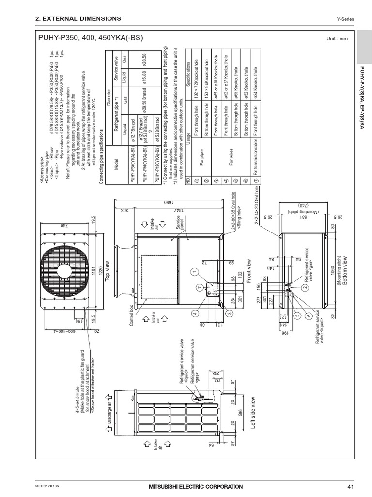 PUHY-P350/400/450 Installation Guide | PDF | Pipe (Fluid Conveyance ...