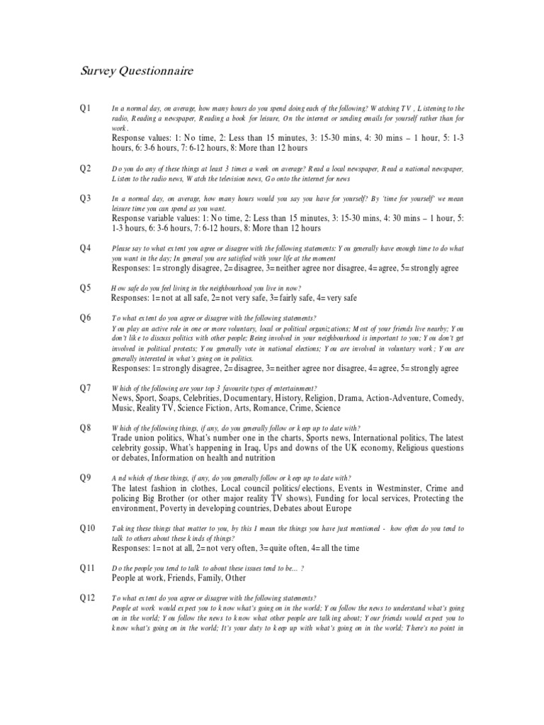 Survey | PDF | News | Newspapers