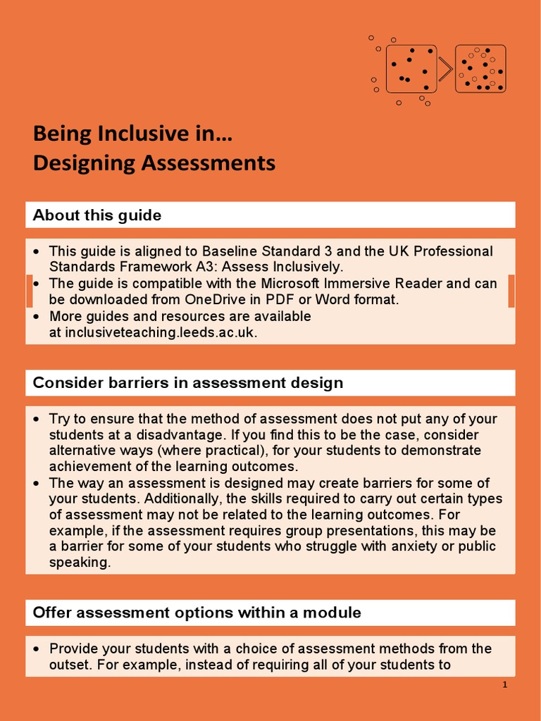 Being Inclusive in Designing Assessments: About This Guide | PDF ...