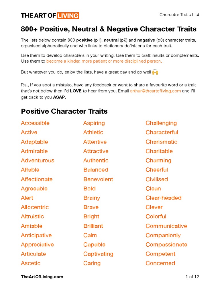 A Comprehensive Collection of Over 800 Positive, Neutral and Negative ...