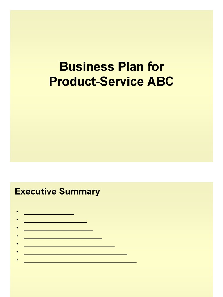 Business Plan for Product-Service ABC | PDF