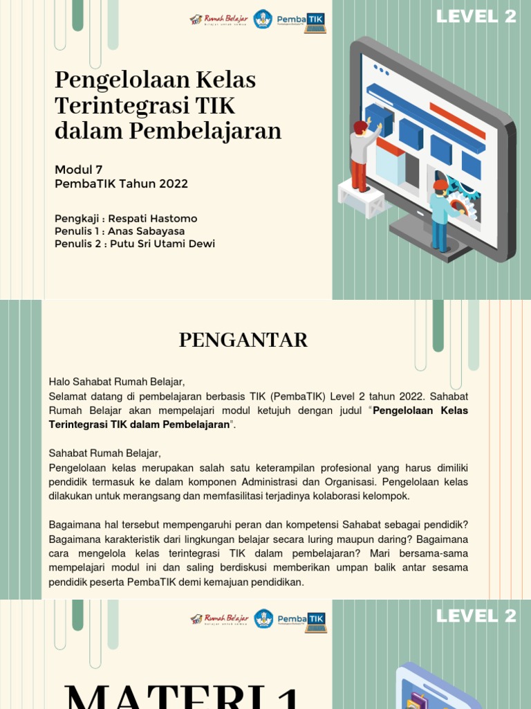 Paparan Modul 7 Pengelolaan Kelas Terintegrasi TIK Dalam Pembelajaran | PDF