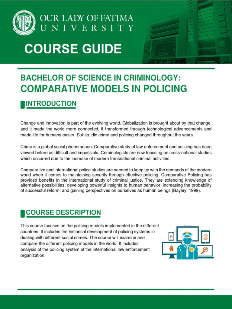 Course Guide - Comparative Models in Policing (LEAD211) | PDF | Police | Criminology