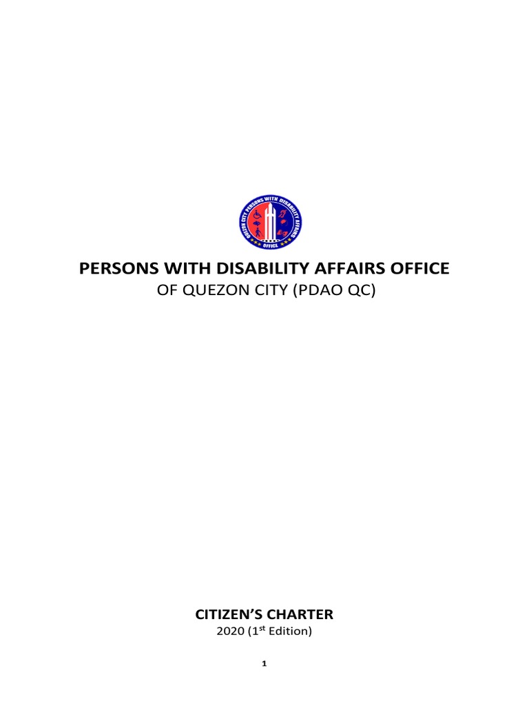 Persons With Disability Affairs Office: of Quezon City (Pdao QC) | PDF ...