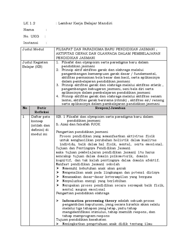 Filsafat & Paradigma Pendidikan Jasmani | PDF | Pengembangan Diri ...