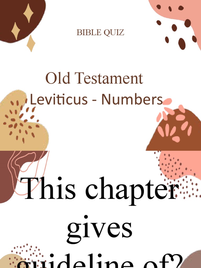 Old Testament Leviticus - Numbers: Bible Quiz | PDF