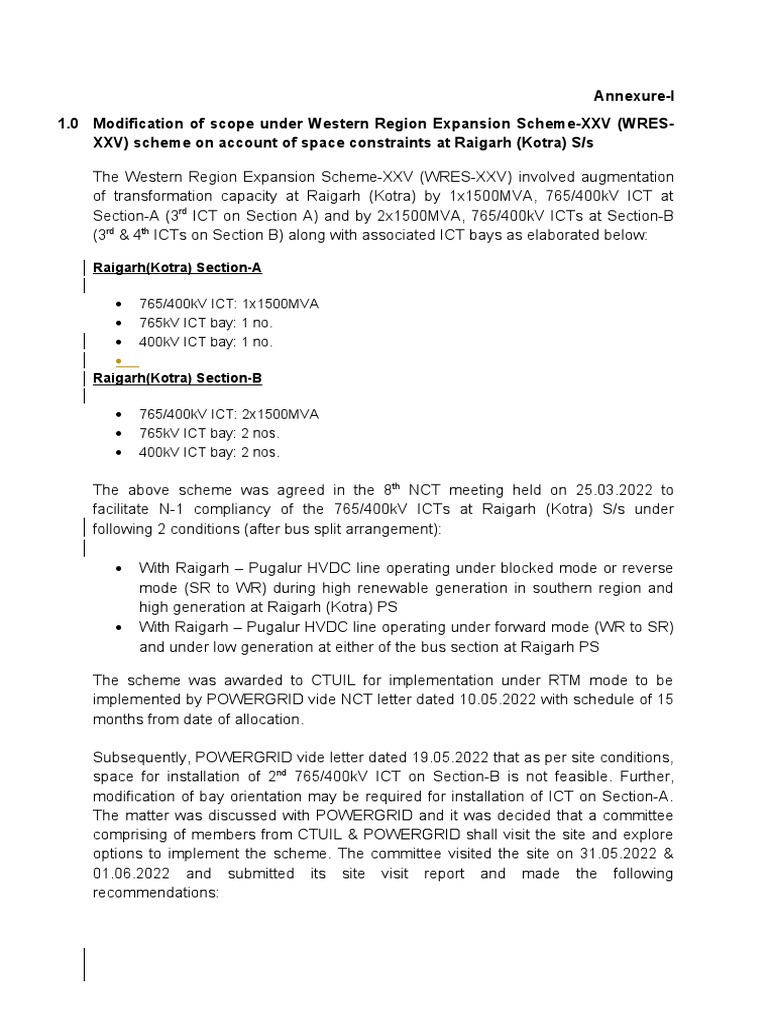 9th NCT Agenda WR Annexure-I - Rev-10 | Download Free PDF | Electrical ...