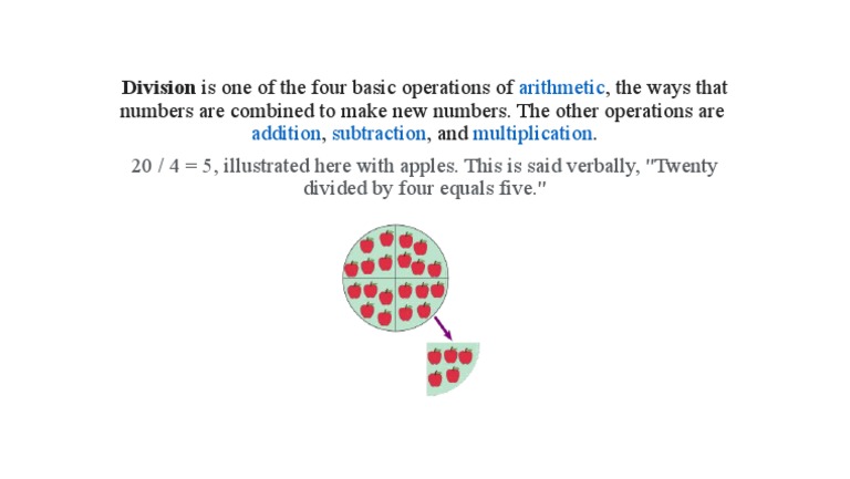 Division Is One of The Four Basic Operations of | PDF
