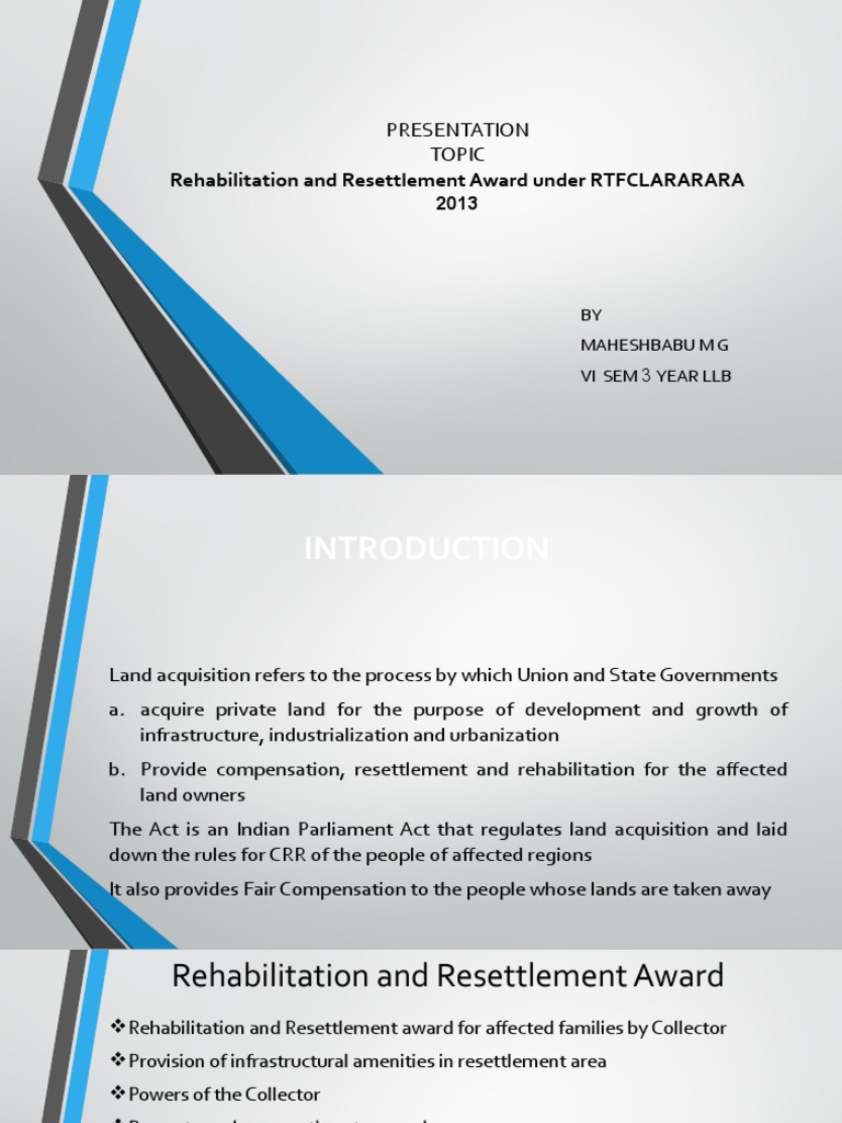 Rehabiltation and Resettlement Award | PDF | Justice | Crime & Violence