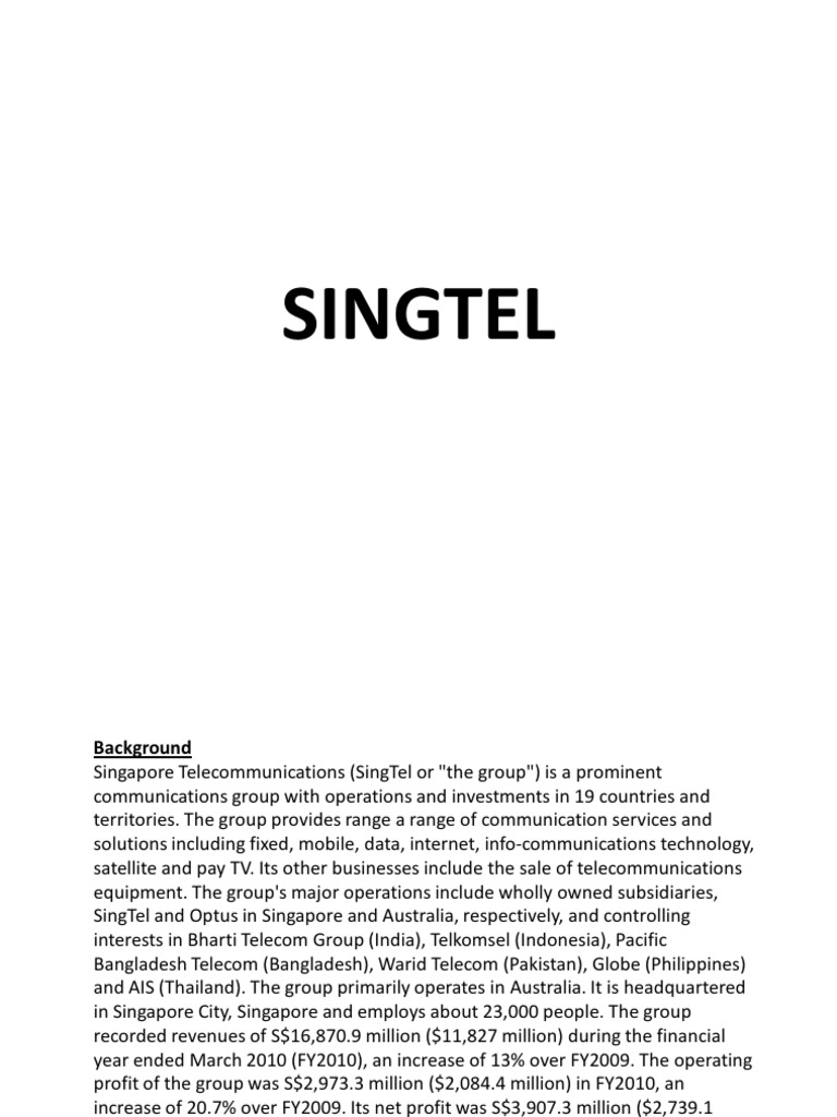 Singtel Swot | PDF | Technology & Engineering