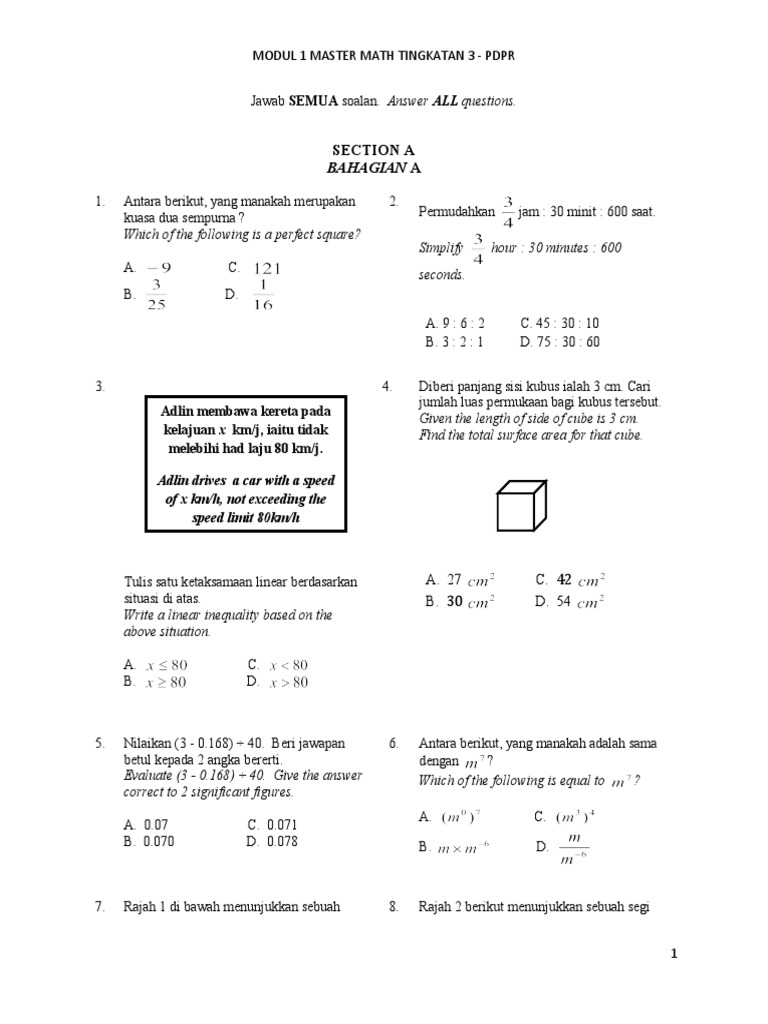 Modul 1 Master Math Tingkatan 3 Pdf