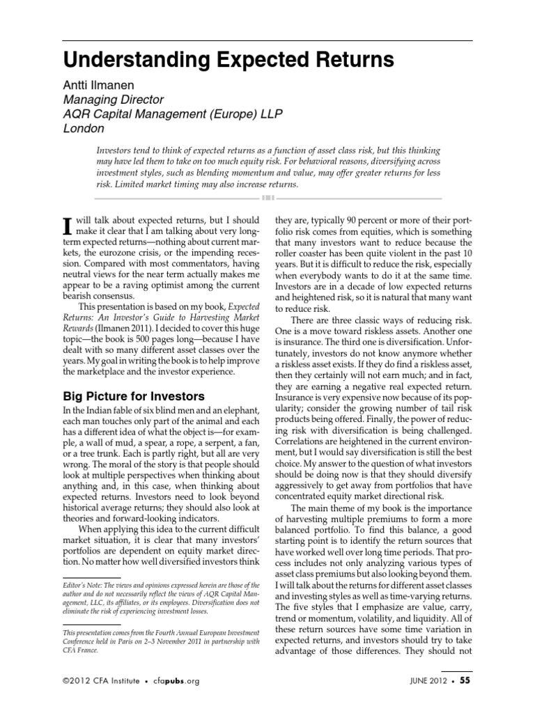 1 Understanding - Expected - Returns | PDF | Market Liquidity | Investing 1 Understanding - Expected - Returns | PDF | Market Liquidity | Investing