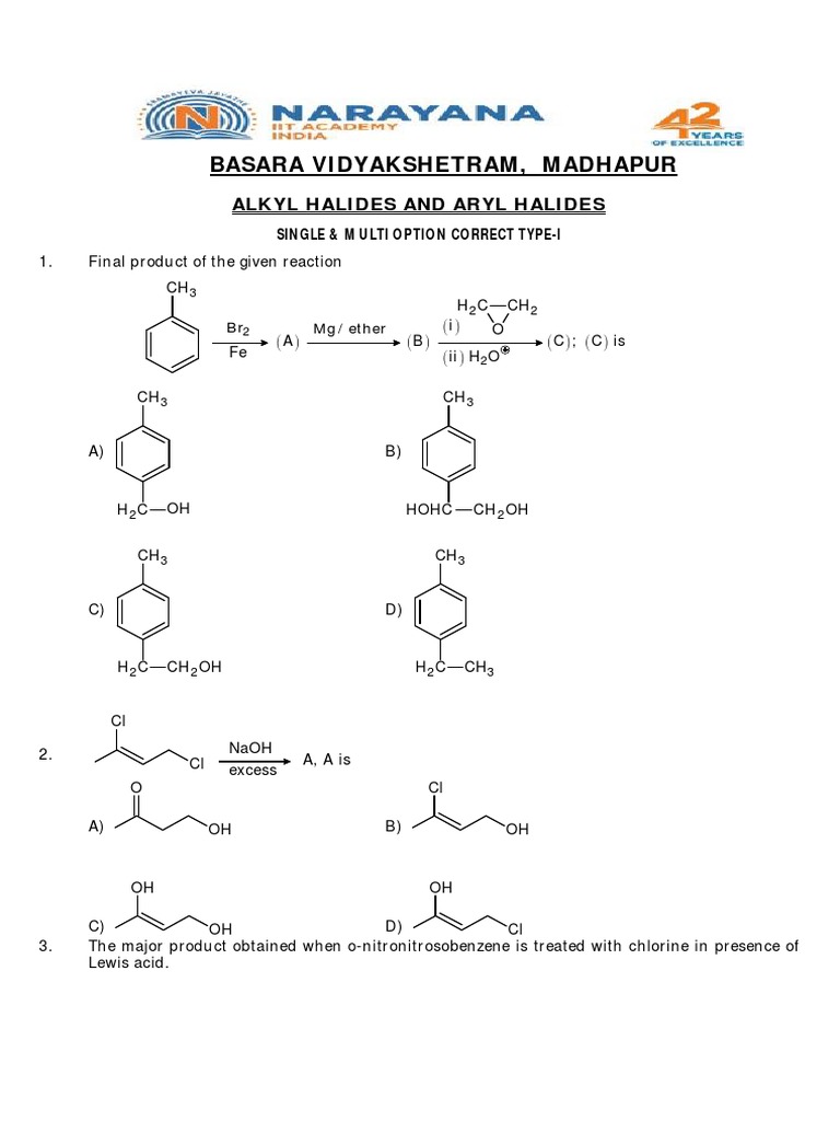 Analysis of Alkyl and Aryl Halide Reaction Products | PDF | Methyl ...