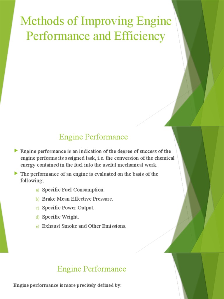 Methods of Improving Engine Performance and Efficiency | PDF | Engines ...