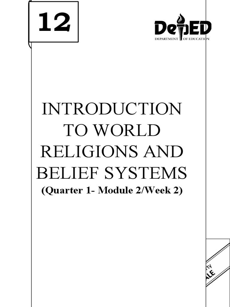 To World Religions and Belief Systems: (Quarter 1-Module 2/week 2 ...