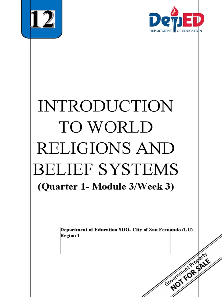 To World Religions and Belief Systems: (Quarter 1-Module 3/week 3 ...