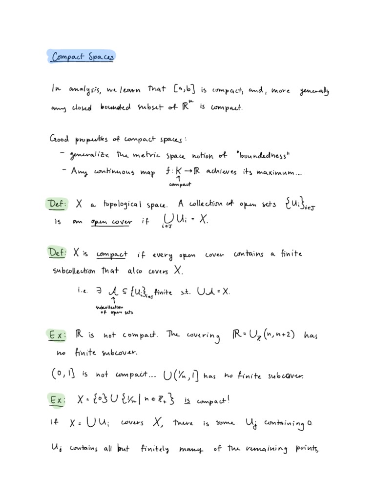 Section 9 - Compact Spaces | PDF | Compact Space | Mathematical Concepts