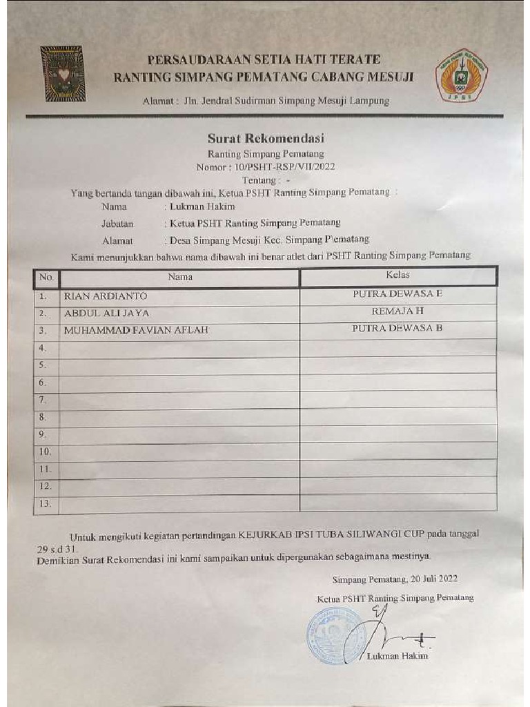 Rekomendasi Nama Nama Atlit | PDF