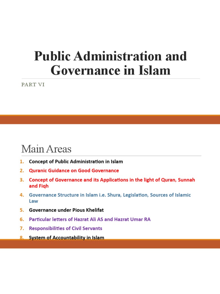 Public Administration and Governance in Islam | PDF | Shura | Islamic ...